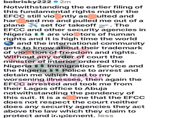 Nigeria - Bobrisky Sues EFCC, National Assembly for Rights Violations ...
